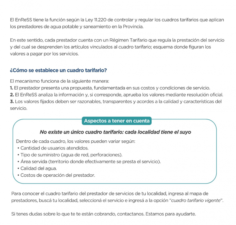 Cuadros tarifarios – Enress