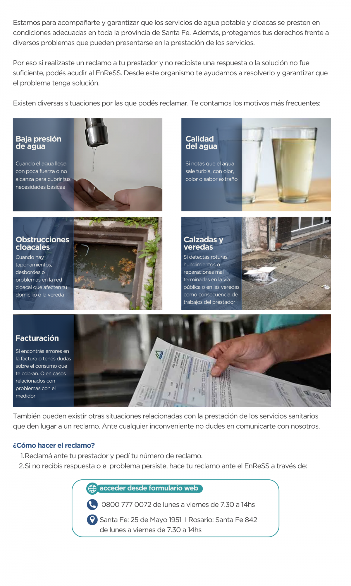 Cuando hacer un reclamo – Enress